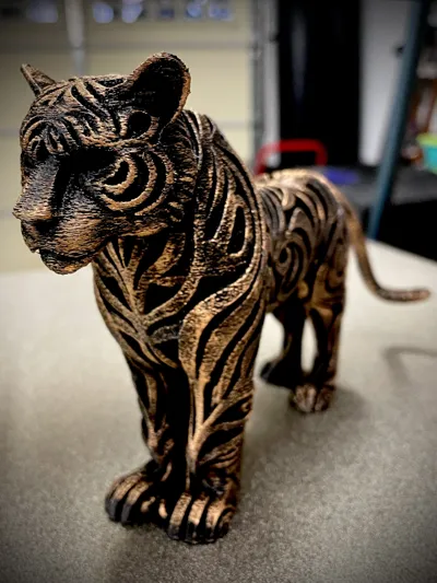 Designer TIGER Sculpture - Free 3D Print Model - MakerWorld