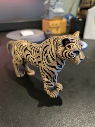 Designer TIGER Sculpture - Free 3D Print Model - MakerWorld
