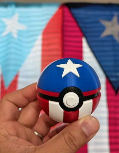 Captain America - Poke Ball by N3D MakerWorld: Download Free 3D Models
