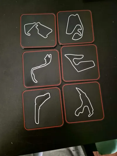 Formula 1 Circuit Coaster Set | 6 Iconic Circuits by Mike.stl ...