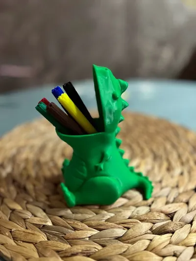 Chubby Dinosaur T-Rex Dino Pencil Holder by IK3Digital - MakerWorld