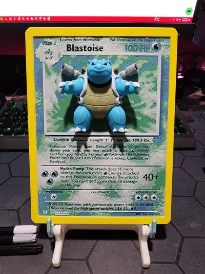 Oversized Blastoise Pokemon Card - HueForge Hybrid Print Remixed by ...