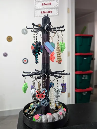 Modular Spinning Display for keychains & jewelry - Free 3D Print Model ...
