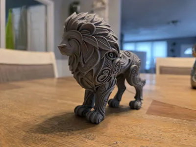 Designer LION Sculpture by 29FLO MakerWorld: Download Free 3D Models