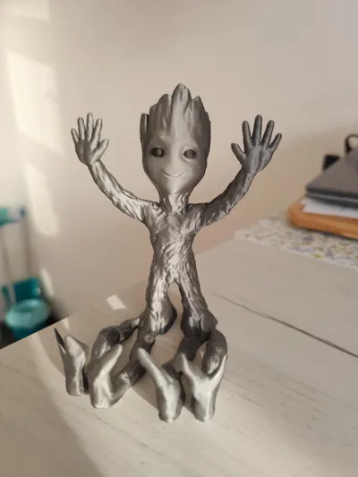 Groot Phone Holder Remixed by NegganMakerWorld: Download Free 3D Models