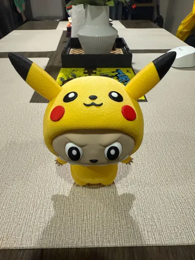 Pikachu + Labubu, the first Labubu in Pokémon (NO AMS) - Free 3D Print ...