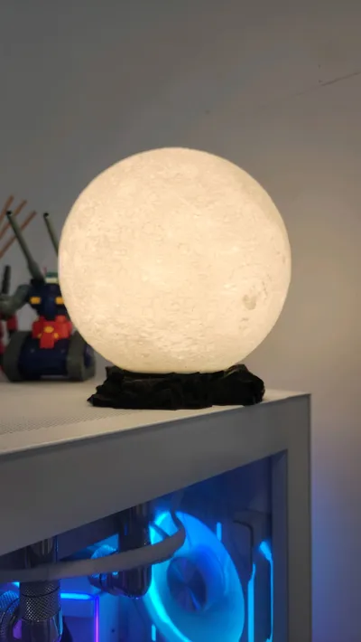 Rock base for Moon Lamp by Malte MakerWorld: Download Free 3D Models