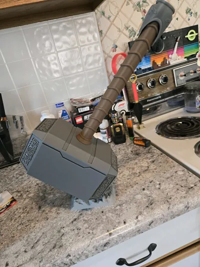 Thor Hammer Stand Remixed by mike1243 MakerWorld: Download Free 3D Models