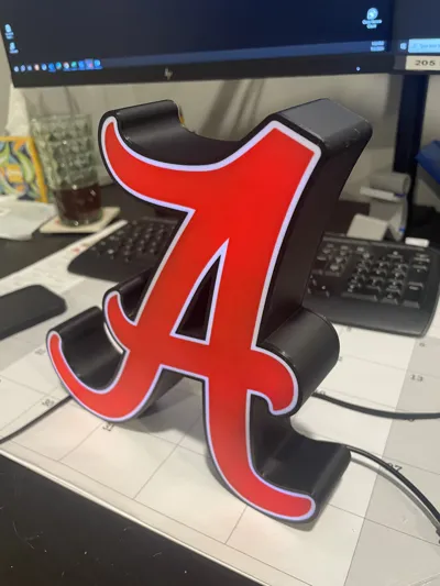 Alabama A Light Box - Free 3D Print Model - MakerWorld