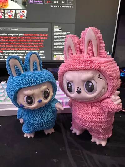 Labubu Leader - Zimomo with Long Fur - Stiff Short Curls - Multipart ...