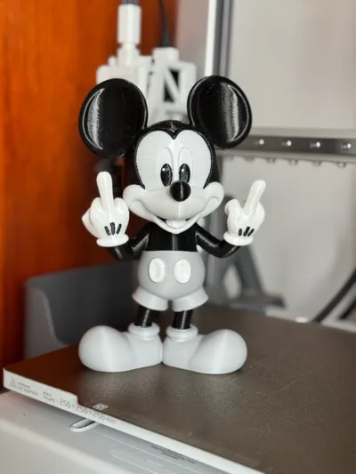 Grayscale Mickey Mouse Middle Finger Pose by El1as MakerWorld: Download ...