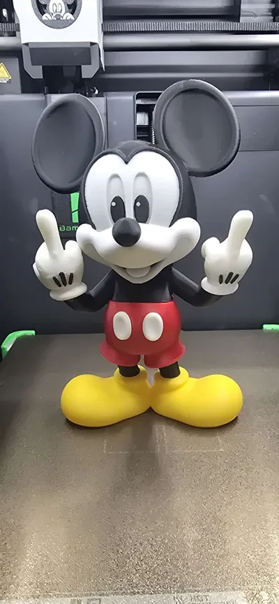 Grayscale Mickey Mouse Middle Finger Pose by El1as MakerWorld: Download ...
