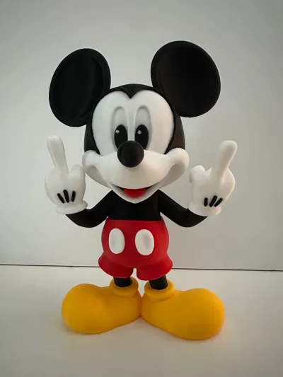 Grayscale Mickey Mouse Middle Finger Pose by El1as MakerWorld: Download ...