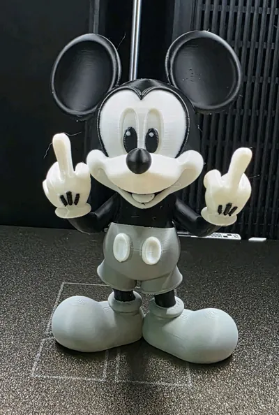 Grayscale Mickey Mouse Middle Finger Pose by El1asMakerWorld: Download ...