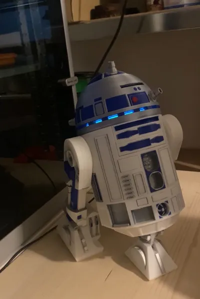 R2D2 Alexa Echo Dot 3 Dock (Colored for AMS) Remixed by SpectreGadget - MakerWorld