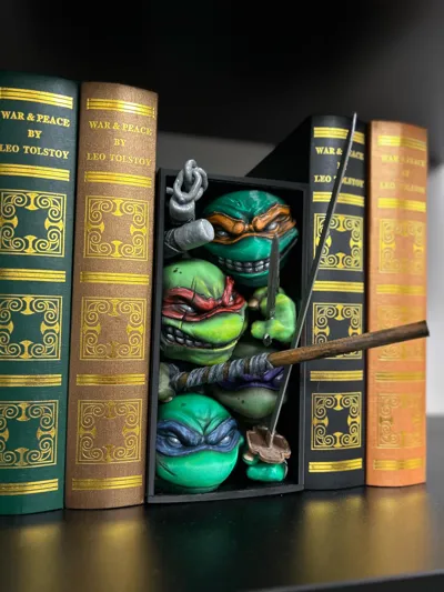 TMNT Book Nook and Wall Mount - Free 3D Print Model - MakerWorld