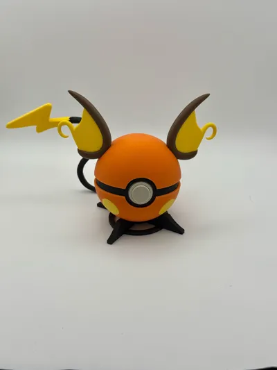 Raichu Ball - Pokemon - Pokeball Functional - Free 3D Print Model ...