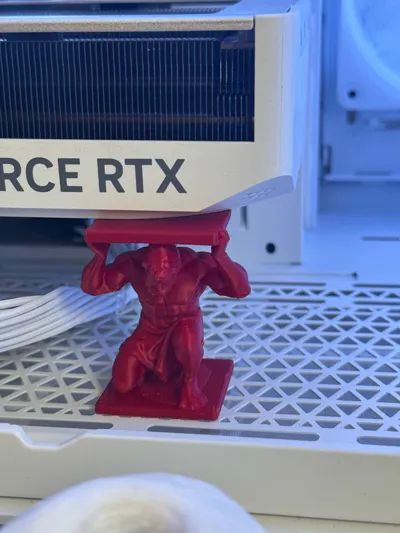 Atlas GPU Support Stand – Statue - Free 3D Print Model - MakerWorld