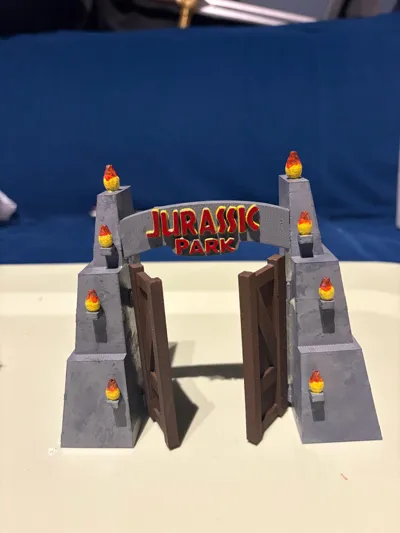 Jurassic Park Entrance Gate for Reptile Terrarium - Free 3D Print Model ...