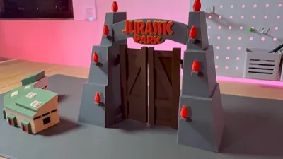 Jurassic Park Entrance Gate for Reptile Terrarium by SB MakerWorld ...