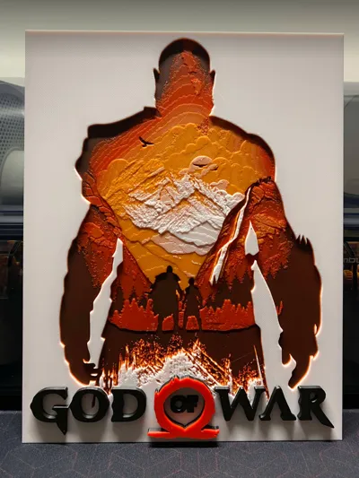 God of War Kratos Portrait Thickened - Hueforge Remixed by Memes ...