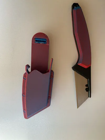 EDC Utility knife, fixed blade with sheath. v4 by maker209 MakerWorld ...