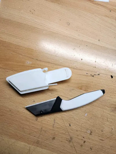 EDC Utility knife, fixed blade with sheath. v4 by maker209 MakerWorld ...