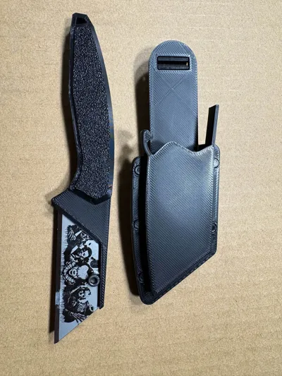 EDC Utility knife, fixed blade with sheath. v4 by maker209 MakerWorld ...