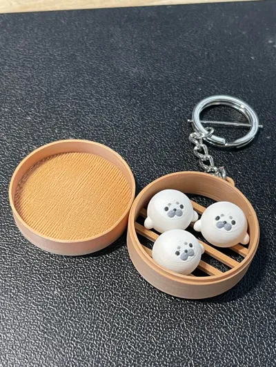 Seal Bun Fidget Keychain (Dim Sum) - Free 3D Print Model - MakerWorld