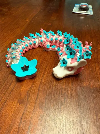 Blossom Articulated Dragon - By Vixvvo3D - Free 3D Print Model - MakerWorld