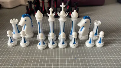Futuristic Chess pieces - Free 3D Print Model - MakerWorld