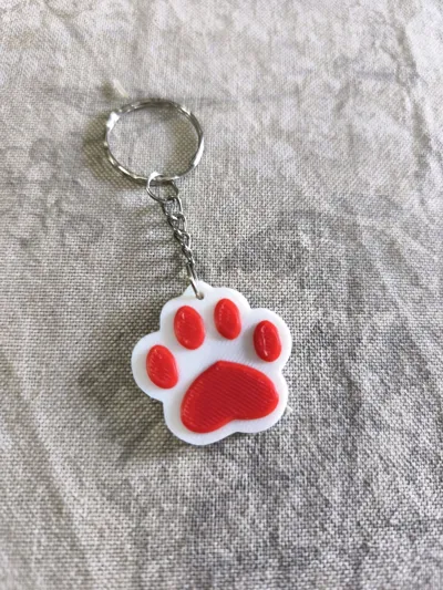 Cat Paw Keyring Customizable - Free 3D Print Model - MakerWorld
