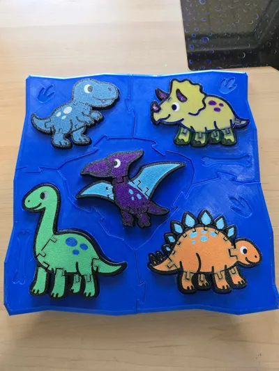 Flexi Dinosaur Matching Puzzle - Free 3D Print Model - MakerWorld
