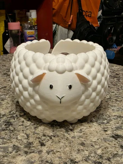 Sheep yarn bowl - crochet - Free 3D Print Model - MakerWorld