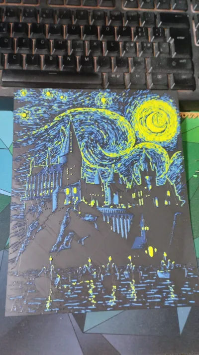 Hogwarts Starry Night Hueforge by undi23 - MakerWorld