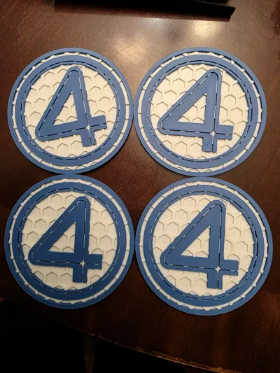 Fantastic Four: Hex Coaster - Free 3D Print Model - MakerWorld