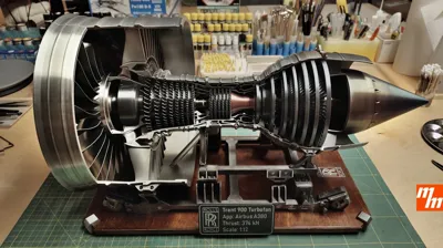 Trent 900 Turbofan Jet Engine Model - Free 3D Print Model - MakerWorld