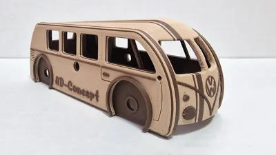 VW Combi van - Spring-powered Car - Mini Bus by AD-Concept MakerWorld ...