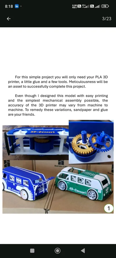 VW Combi van - Spring-powered Car - Mini Bus by AD-Concept MakerWorld ...