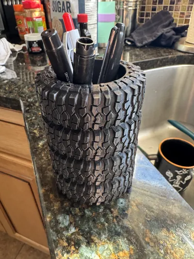 Mud tire Pen Cup by Davewilhelm MakerWorld: Download Free 3D Models
