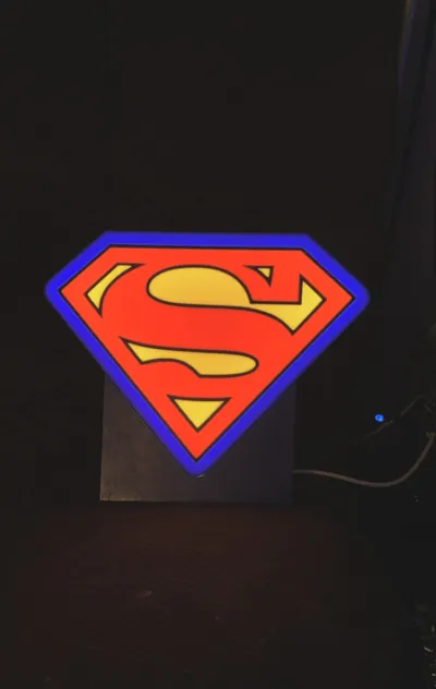 Superman Lightbox Logo / Night light by Rubicon - MakerWorld