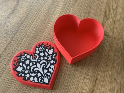 Decorative Heart Box with Tight-fit Lid by Boodl3D - MakerWorld