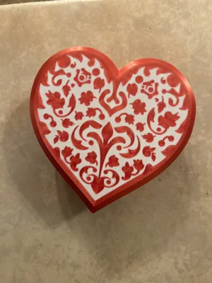 Decorative Heart Box with Tight-fit Lid by Boodl3D - MakerWorld