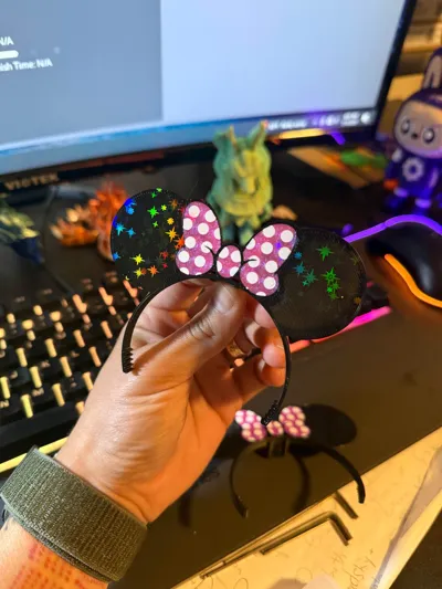 Labubu Mouse Ears with Bow - Free 3D Print Model - MakerWorld