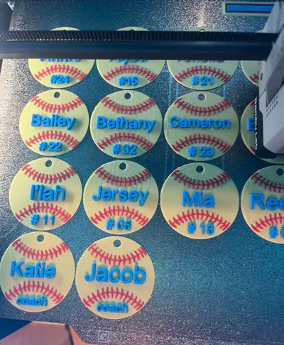 Softball Name Tag - Free 3D Print Model - MakerWorld