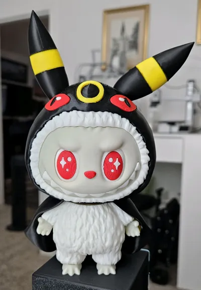 Multi-part Umbreon Labubu (No AMS Needed) - Free 3D Print Model ...