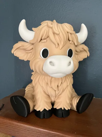 Cute Highland Cow - Free 3D Print Model - MakerWorld