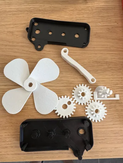 Hand-Powered Mechanical Fan — 3D Printable Project - Free 3D Print ...