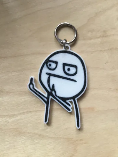 Middle finger stickman keychain by gabberpower - MakerWorld