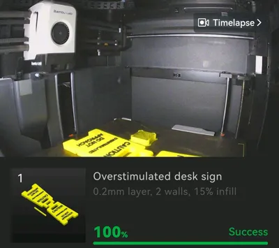 Overstimulated desk sign by printnoodles3d MakerWorld: Download Free 3D ...